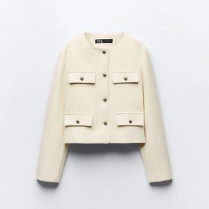 Zara | Jackets & Coats | Zara Cropped Flap Jacket | Poshmark